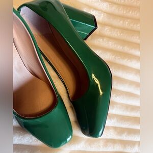 Shoes | Elegant Green Womens Block Heel Shoes | Poshmark